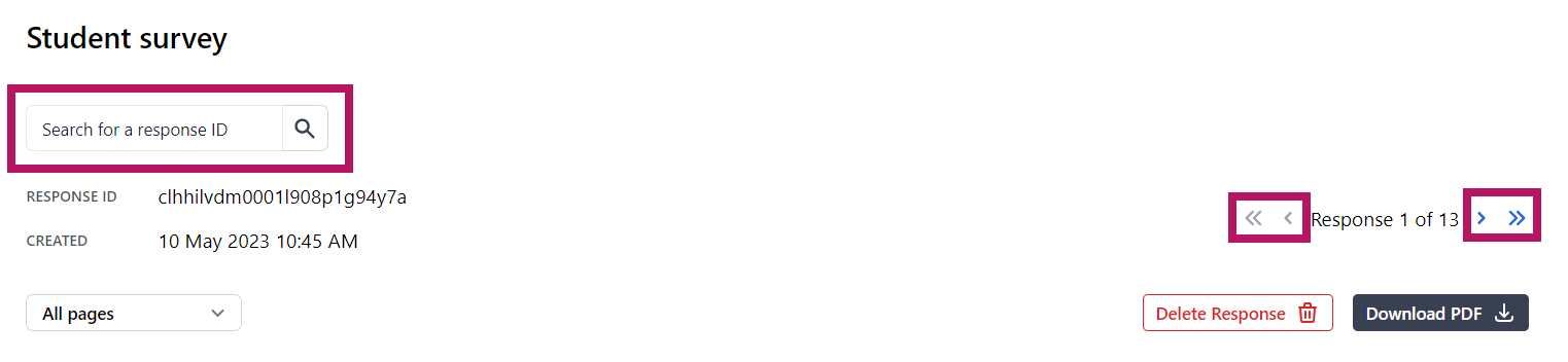 Viewing individual responses – Online Surveys