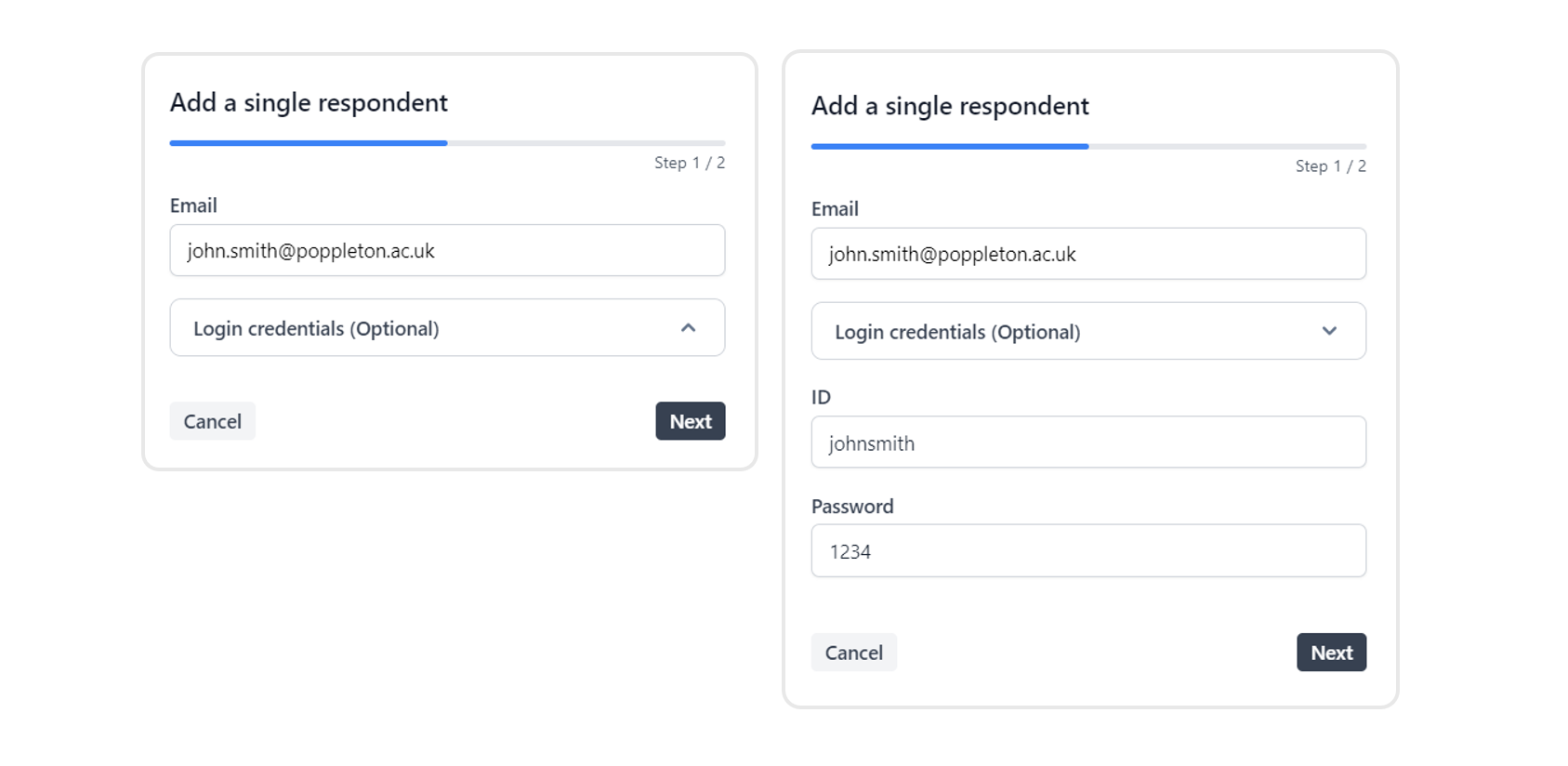 Adding respondents – Online Surveys